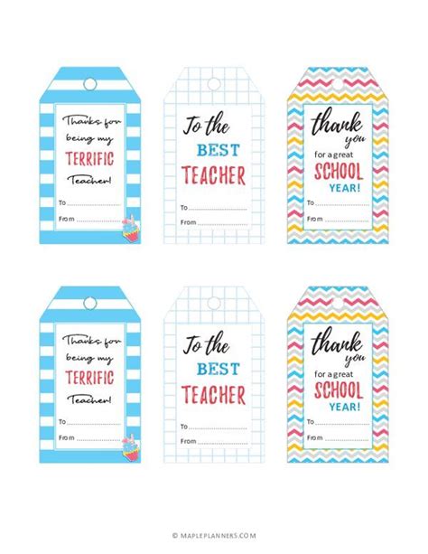 Free Printable Teacher Appreciation Gift Tags Birthday Gift Tags Happy