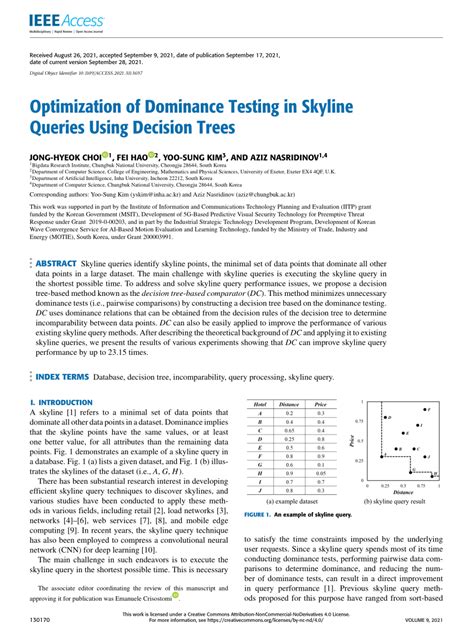 pdf optimization of dominance testing in skyline queries using decision trees