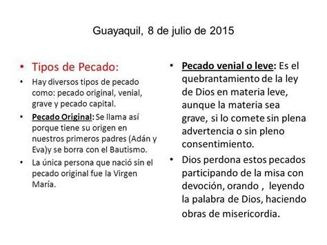 1 QUE ES PECADO 2 CUALES SON LOS TIPOS DE PECADO 3 POR QUE ES