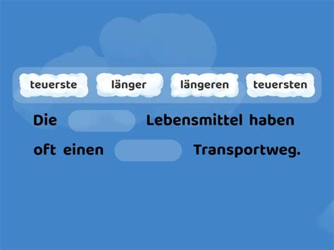 Komparativ Und Superlativ Vor Nomen Complete The Sentence