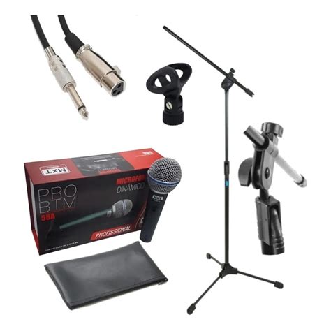 Microfone Profissional Bt58a Pedestal Cachimbo Cabo Xlr Shopee Brasil
