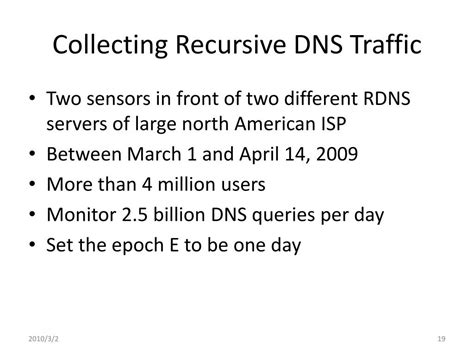 ppt detecting malicious flux service networks through passive analysis of recursive dns traces