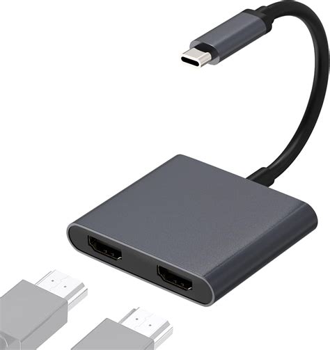 RUIZHI 2 IN 1 USB C To Dual HDMI Adapter Support Dual 4K 30Hz USB