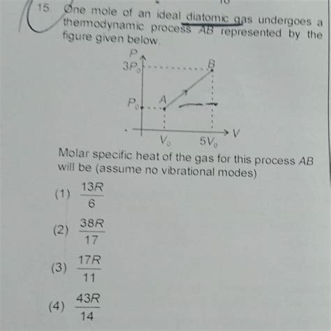 One Mole Of An Ideal Diatomic Gas Undergoes A Themodynamic Process AB Rep
