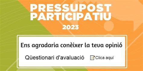 Ajudans A Avaluar El Funcionament Del Pressupost Participatiu 2023