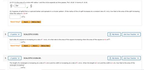 solved a if a is the area of a circle with radius r and