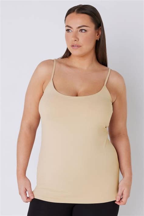 EVANS Plus Size Nude Cami Vest Top Evans