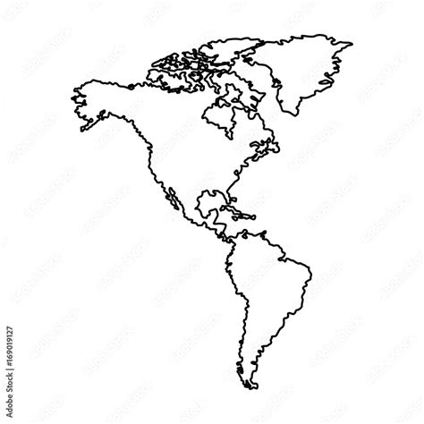 Blank North And South America Map