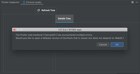 resizing flutter inspector causes canvaskit crash · issue 2598 · flutter devtools · github