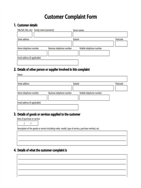 FREE 9 Customer Complaint Forms In PDF MS Word