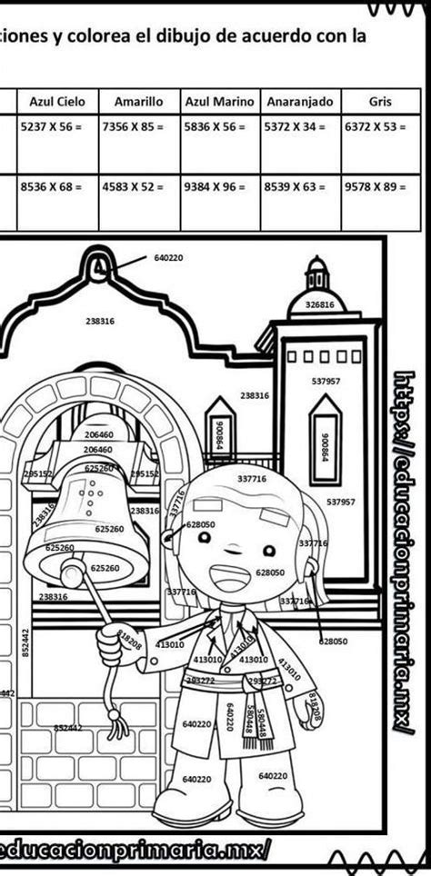 Resuelve Las Multiplicaciones Y Colorea El Dibujo De Acuerdo Con La