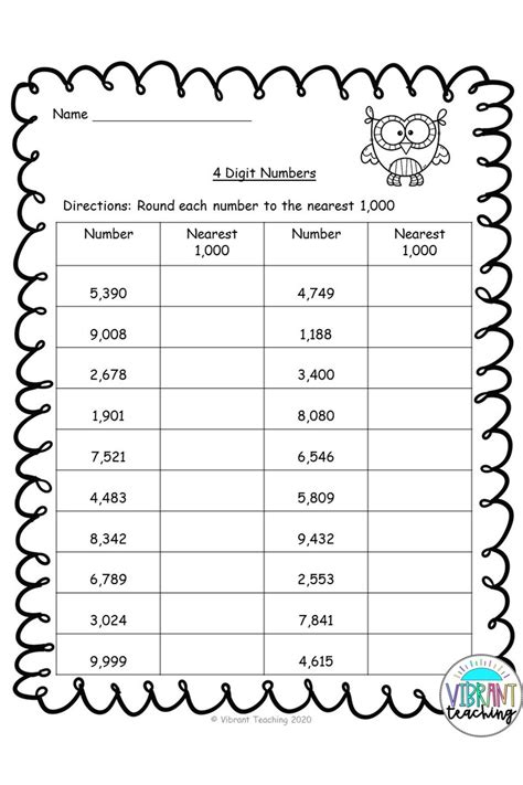 Rounding Numbers Worksheets 3rd Grade