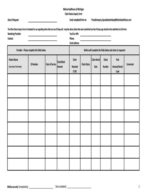 Fillable Online Claim Status Inquiry Form Fax Email Print Pdffiller