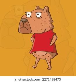Cute Sleeping Capybara On Water Cartoon Stock Vector Royalty Free