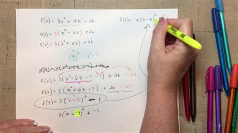 mat 136 re writing a quadratic function to find its vertex and sketch its graph youtube
