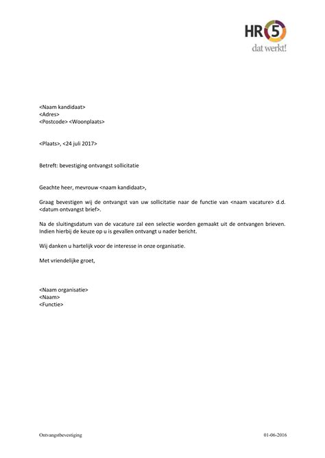 Voorbeeld Ontvangstbevestiging Brief Feemie