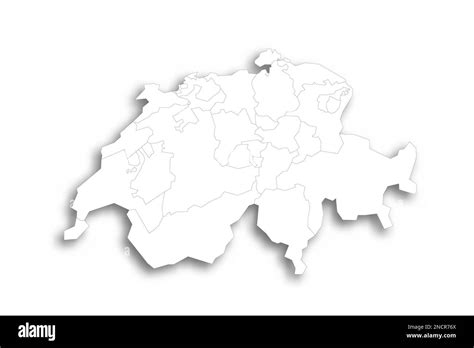 Schweizer Politische Karte Der Verwaltungsabteilungen Kantone Flache