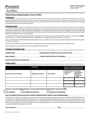 Fillable Online Third Party Authorization Form TPAF Fax Email Print