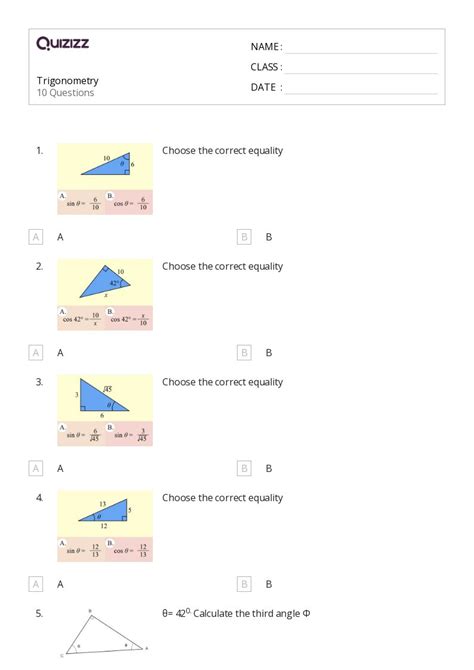 50 Trigonometry Worksheets On Quizizz Free Printable