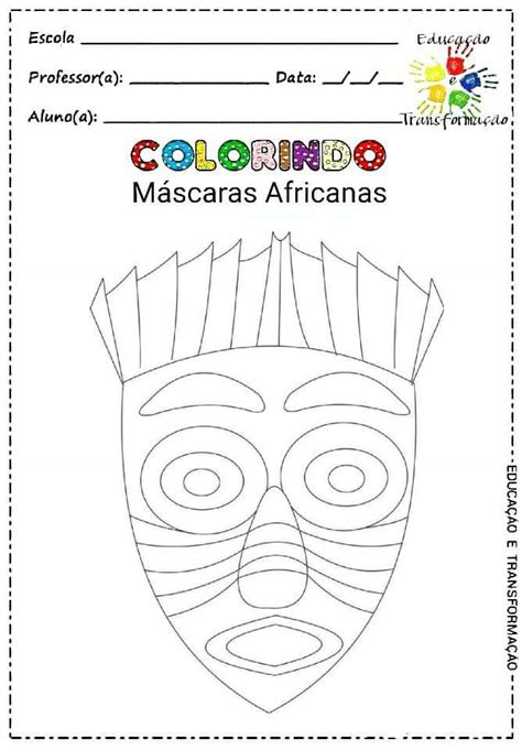 Máscaras africanas Coletânea de máscaras africanas para colorir