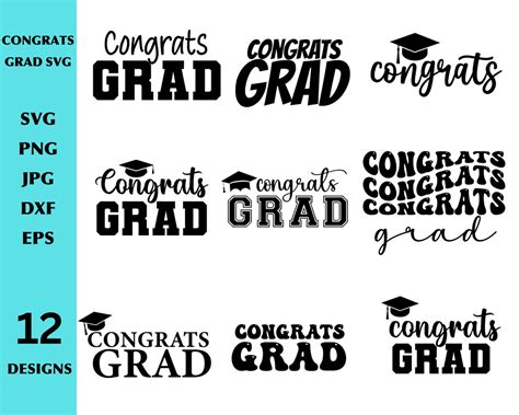 Congrats Grad Svg Bundle Graduation Svg Congrats Grad Png Svg For