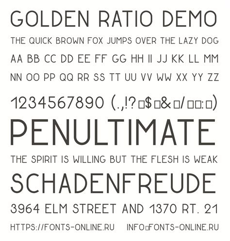 Golden Ratio Demo Font