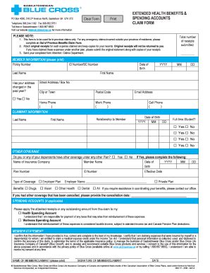 Fillable Online Extended Health Benefits Spending Accounts Claim Form