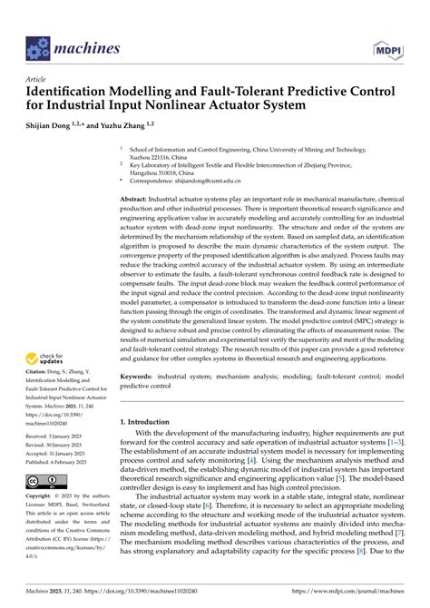 pdf identification modelling and fault tolerant predictive control for industrial input