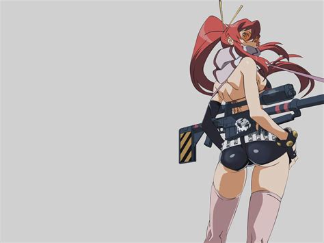 Wallpaper Anime Girls Simple Background Tengen Toppa Gurren Lagann Littner Yoko Looking