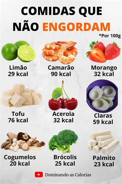 Comidas que não engordam Tabla nutricional de alimentos Alimentos