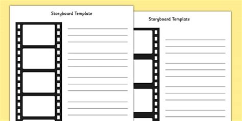 Film Storyboard Template Primary Resource Teacher Made