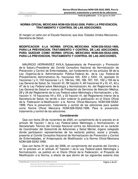 Nom Ssa Norma Oficial Marco Normativo Prevenci N