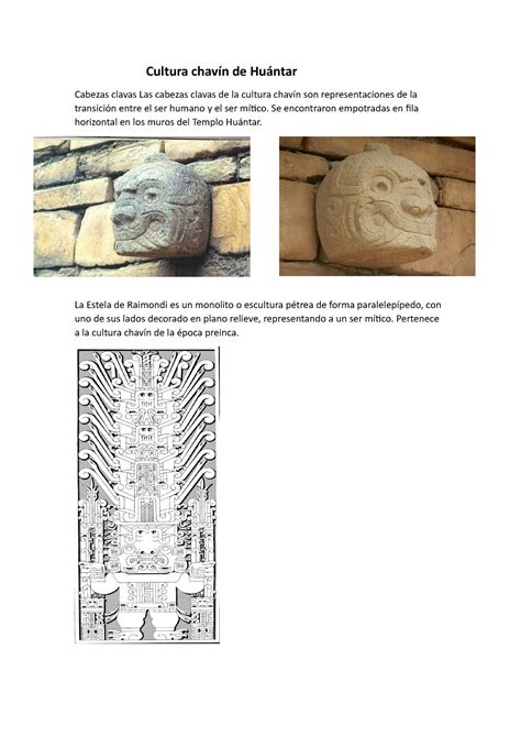 Cultura chavín de Huántar Cultura chavín de Huántar Cabezas clavas