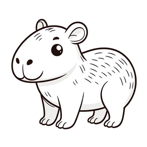 Cartoon Capybara Coloring Page 4 Free Printable Pages