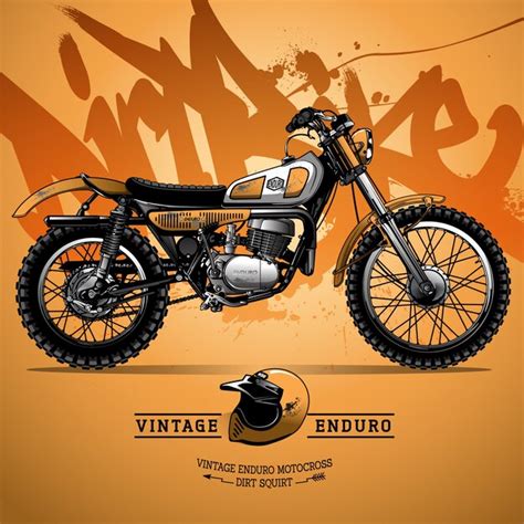 Affiche Vintage De Moto Scrambler Vecteur Premium