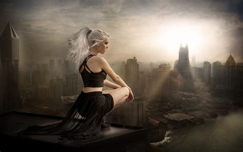 Wallpaper Sunlight Women Cityscape Photography Morning Emotion