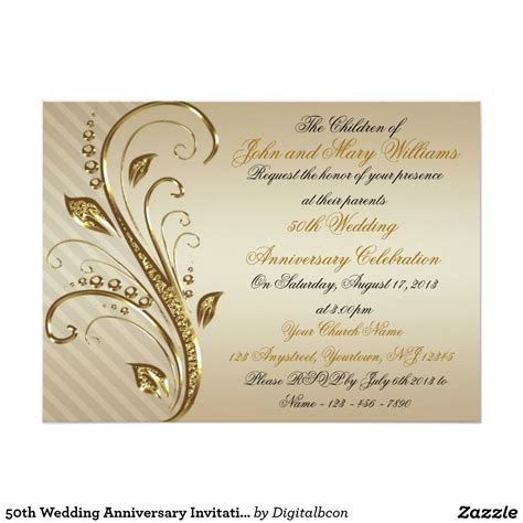 Th Wedding Anniversary Invitation Card Jenniemarieweddings