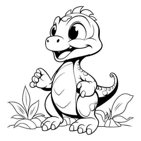 Cute dinosauro de desenho animado vector de ilustração de desenho