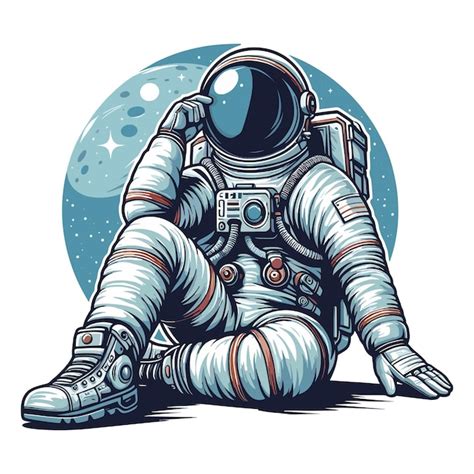 Ilustração vetorial de astronauta em fato espacial Vetor Premium