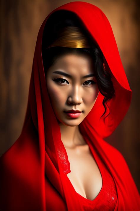 Lexica Raw Detailed Picture Of A White Asian Mix Young Lady Gorgeous And Attractive In Red Cloth