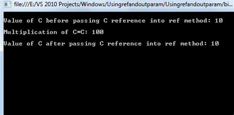 Ref And Out Parameters In C