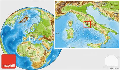 Political Location Map Of Holy See Vatican City Physical Outside