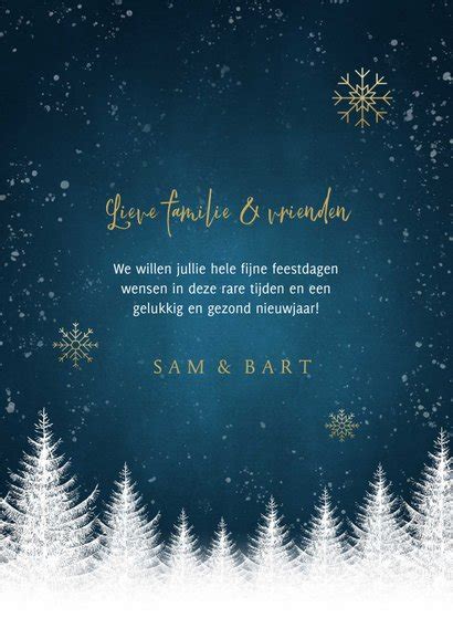 Stijlvolle Kerstkaart Witte Bomen Kaartje Go
