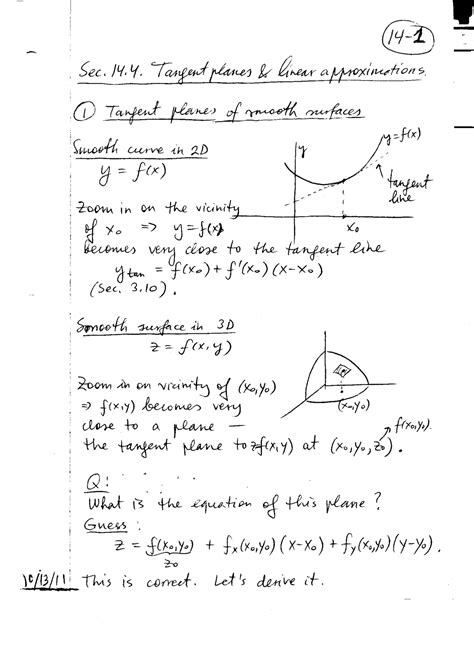math121 2012 2013 lecture notes 14 tangent planes and linear approximations sec y planes ky
