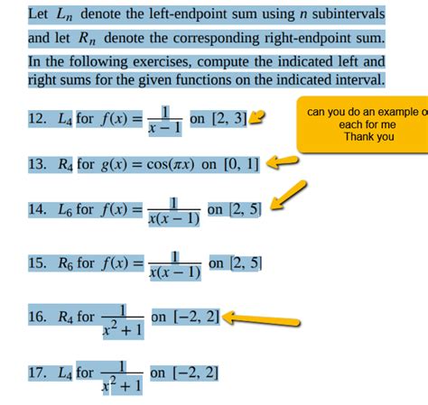 solved let ln denote the left endpoint sum using n
