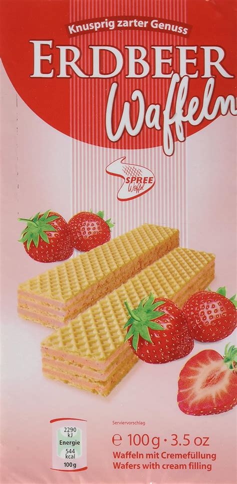 SPREEwaffel Erdbeer Waffeln 2500g 25 Pack Á 100g Amazon de