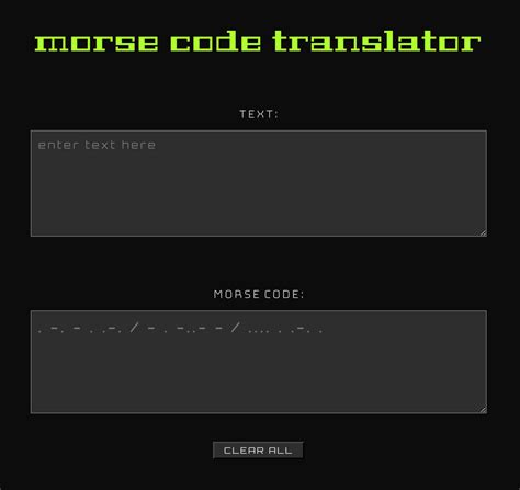 github maddicoats morse code translator a web page that translates text to and from morse code