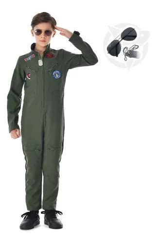 Disfraz De Piloto Estilo Top Gun Para Niños Estilo Mono Cuotas sin