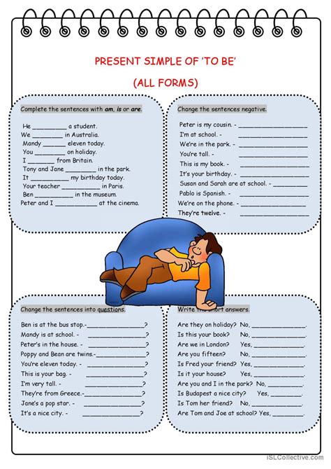 Present Simple Verb To Be Drills Fran Ais Fle Fiches Pedagogiques The