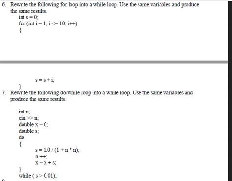 [solved] 6 rewrite the following for loop into a solutioninn